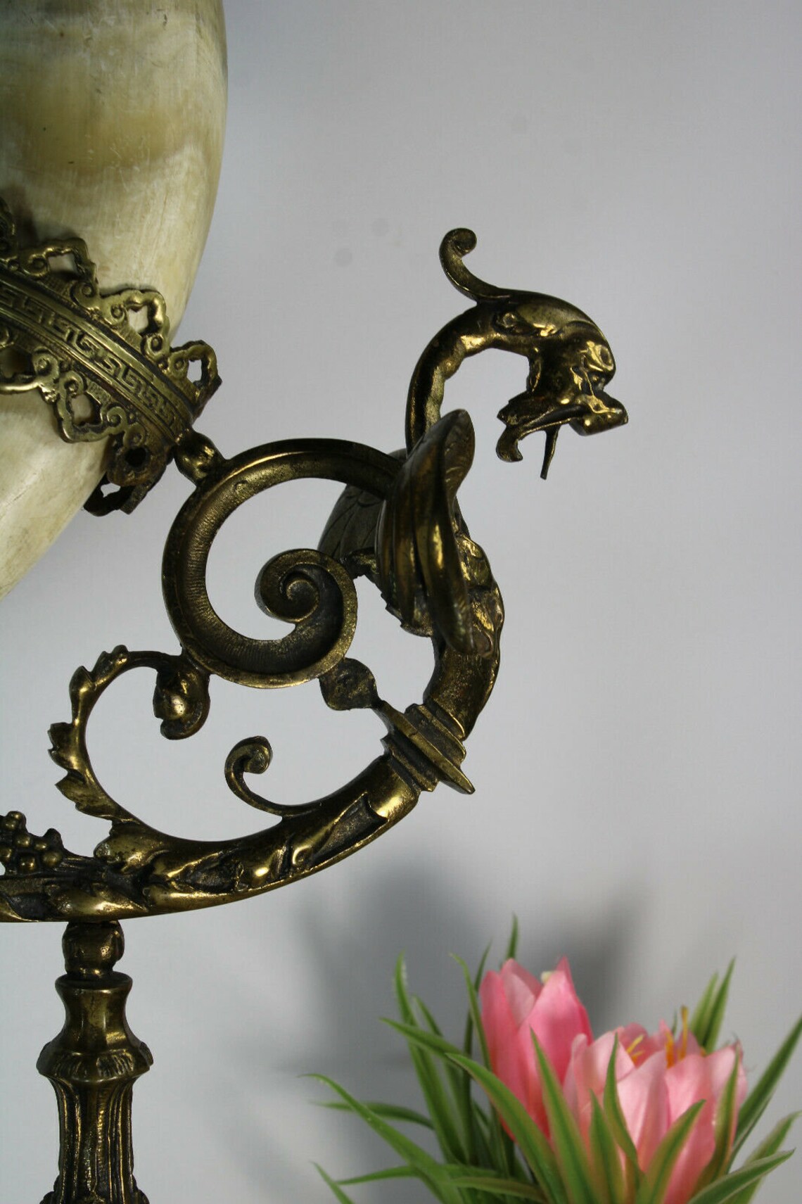 Pair Antique Bronze Gothic Castle Dragon Figurine Cornucopia - Etsy