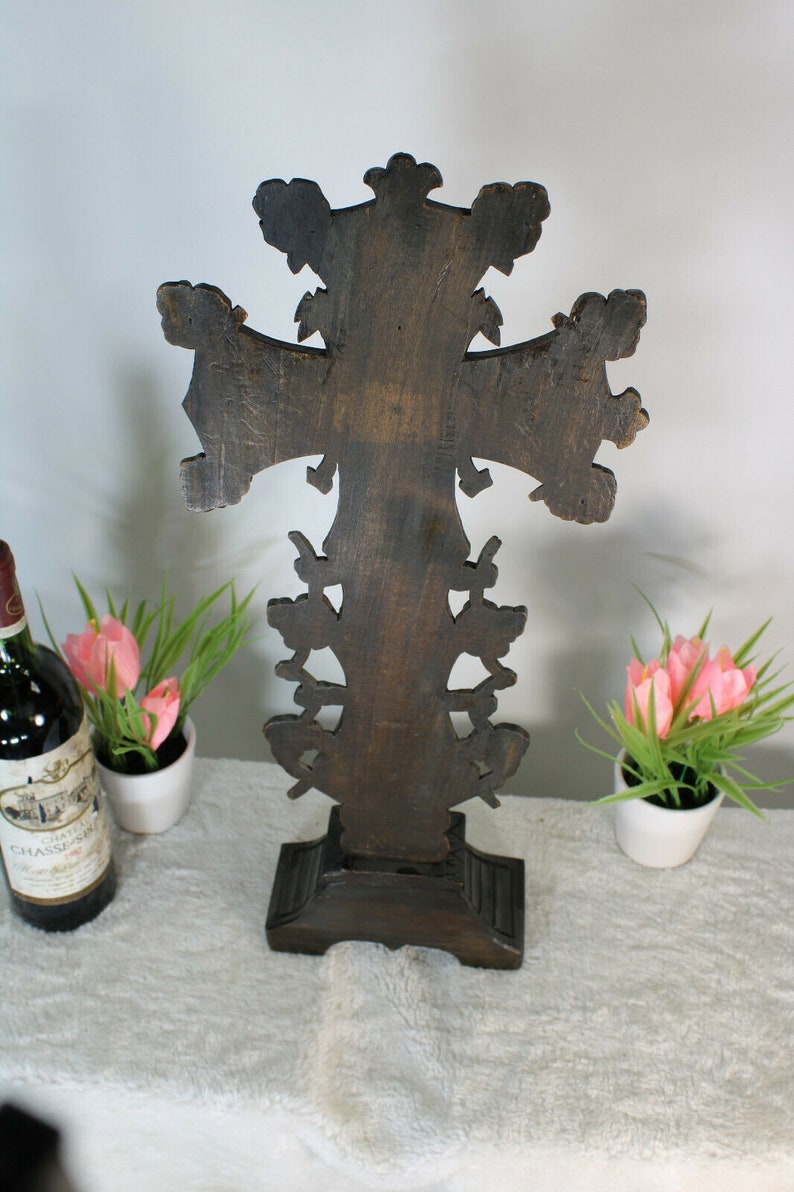 Antique French Religious Wood Carved Crucifix Cross - Etsy