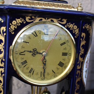 Vintage Cobalt Blue Limoges Decor Mantel Clock Victorian Scene - Etsy