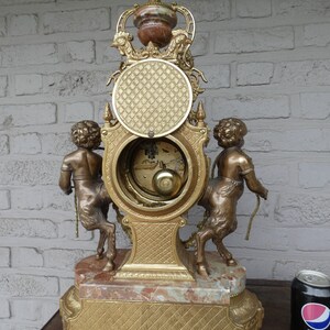 Italian Marble Bronze Faun Putti Figural Mantel Clock 1970 Rare - Etsy