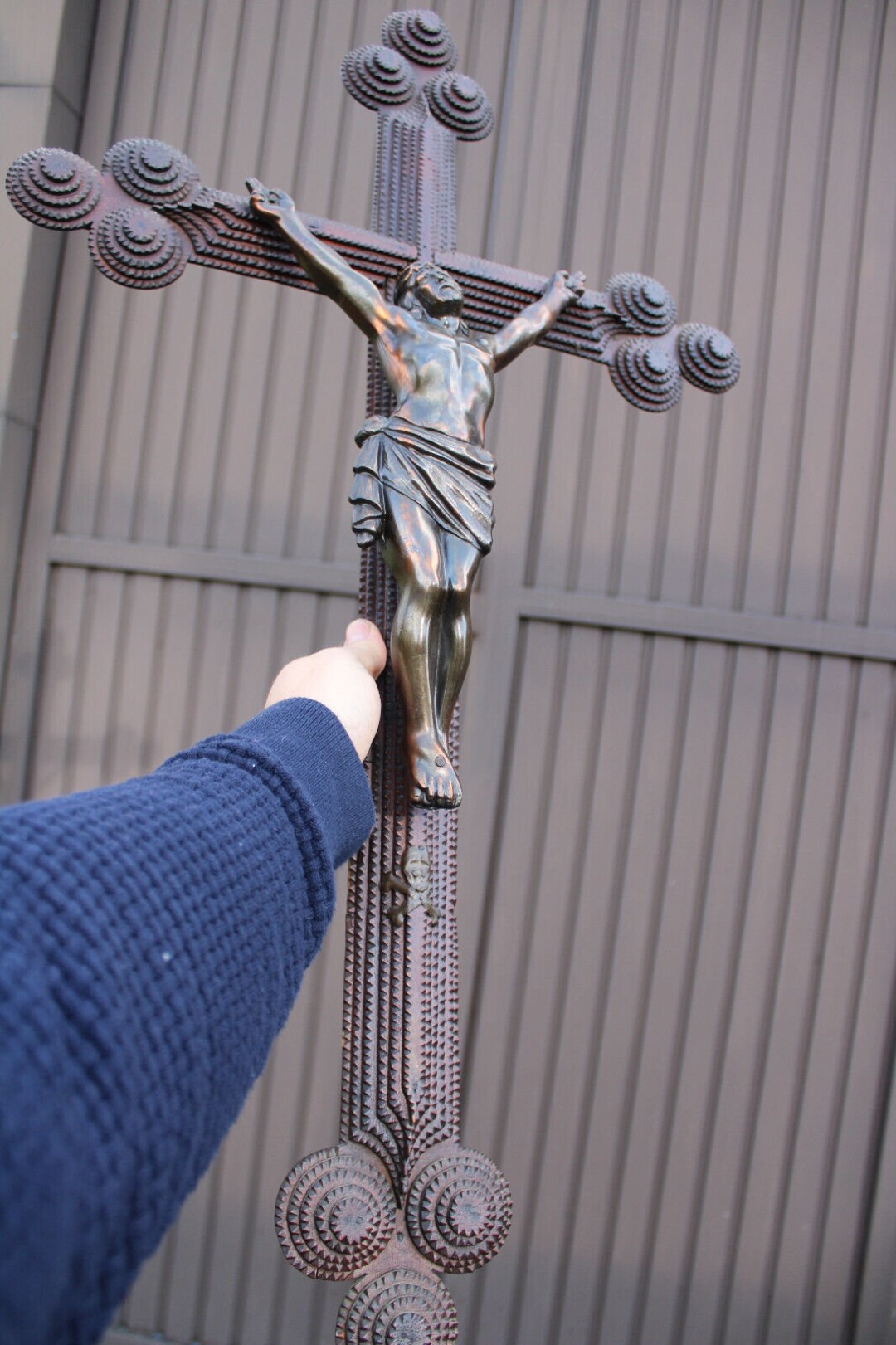 Xl 31,4" Antique Flemish Tramp Art Wood Carved Crucifix Religious - Etsy