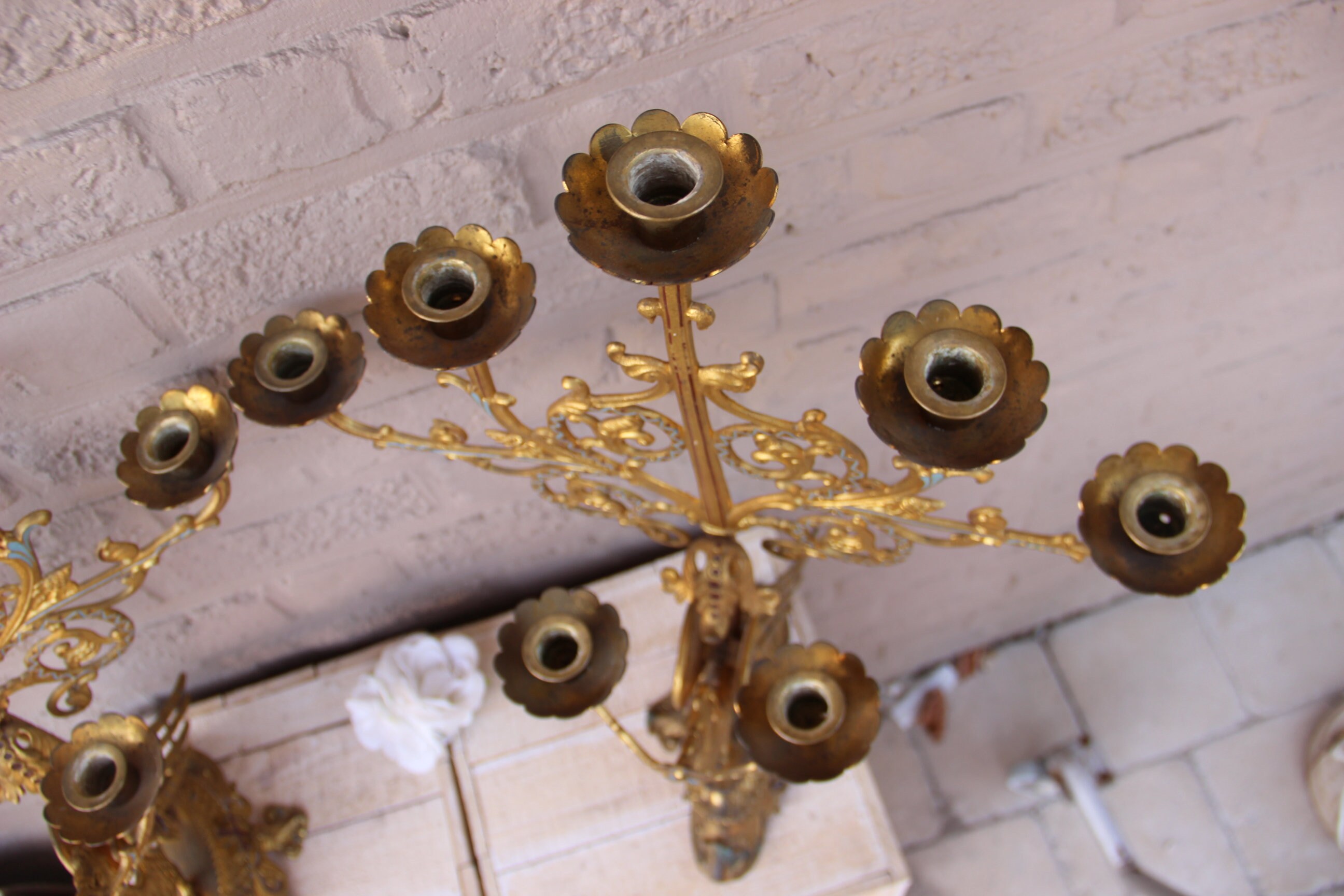 Rare XL Antique Religious Altar Church Candelabras Gothic - Etsy