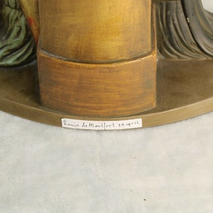 Rare Antique French Chalkware Statue Regina Cordium Angel Louis Monfort ...