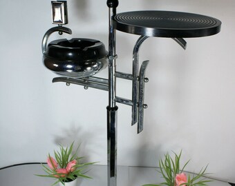 Art Deco Smoke Stand Vintage Lighted Mico Smoking Stand With Ashtrays ...