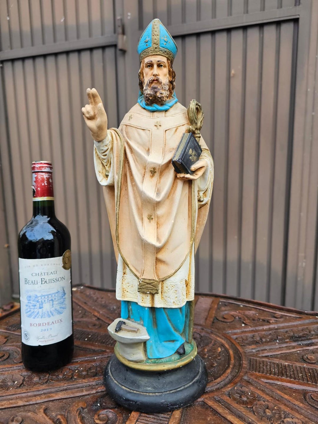 Vintage Chalkware Statue of Saint Eloy - Etsy