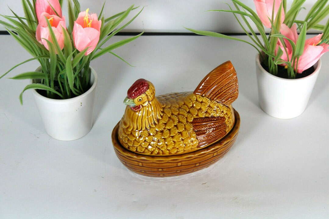 Vintage French Chicken Pate Baking Form Faience 1970 Animal - Etsy