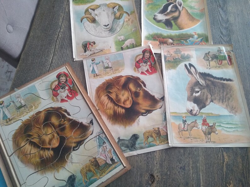 Antique French Puzzle Au Nain Bleu Paris Jigsaw Chromo | Etsy