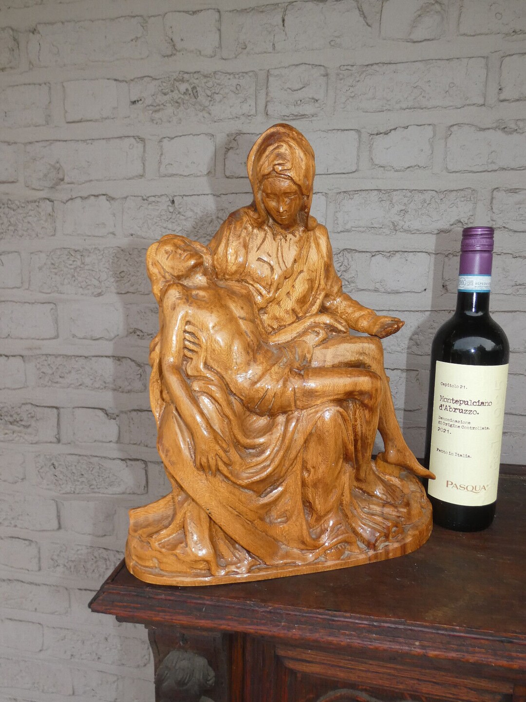 Vintage German Wood Carved Pieta Sculpture Statue Religious 1950 - Etsy