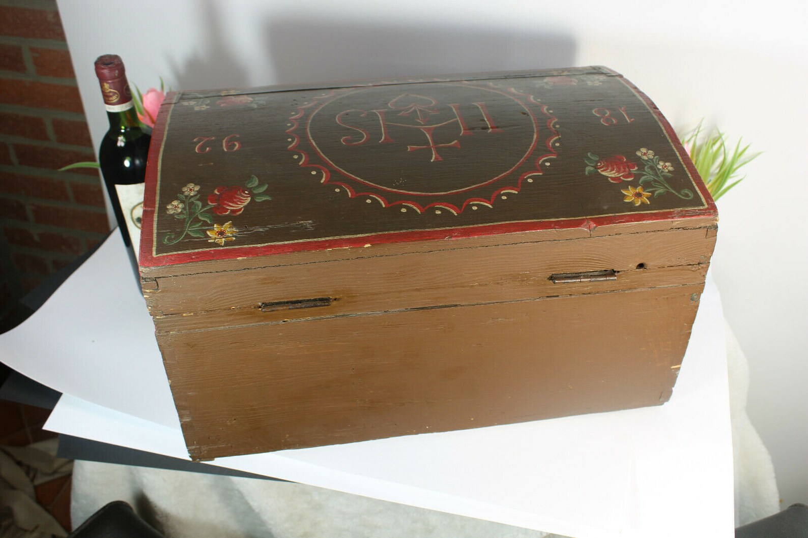 Rare Antique Artisan Religious Wood Carved Hand Paint Box - Etsy