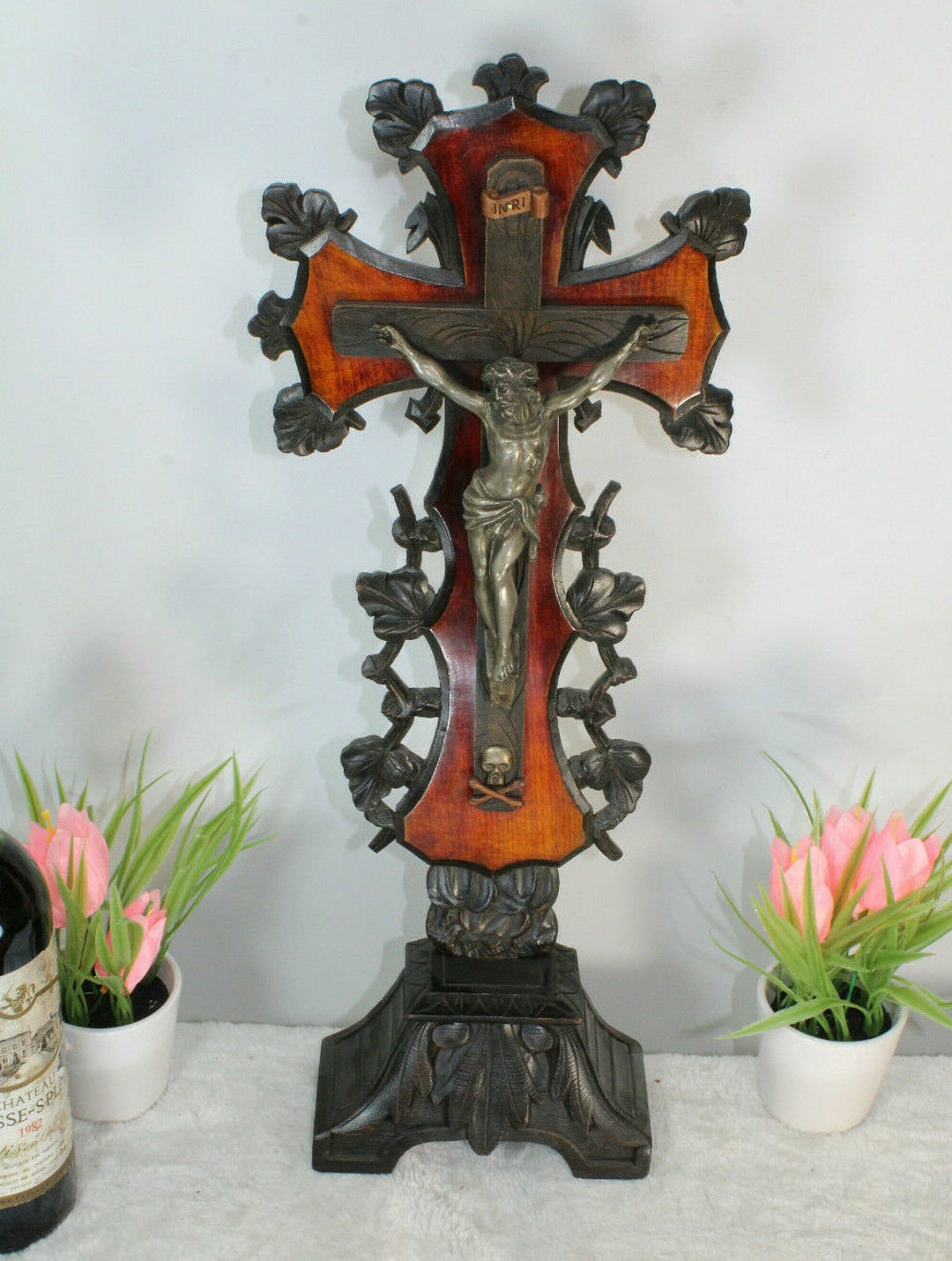 Antique French Religious Wood Carved Crucifix Cross - Etsy