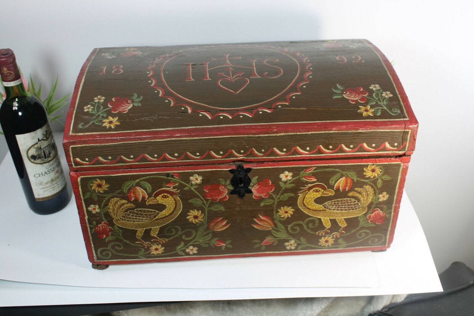 Rare Antique Artisan Religious Wood Carved Hand Paint Box - Etsy