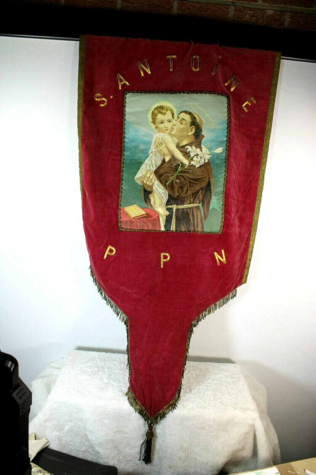 Antique French Religious Procession Banner Flag Saint Anthony - Etsy