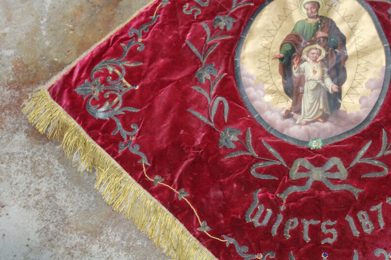 Antique 1871 French Religious Procession Banner Flag Saint | Etsy