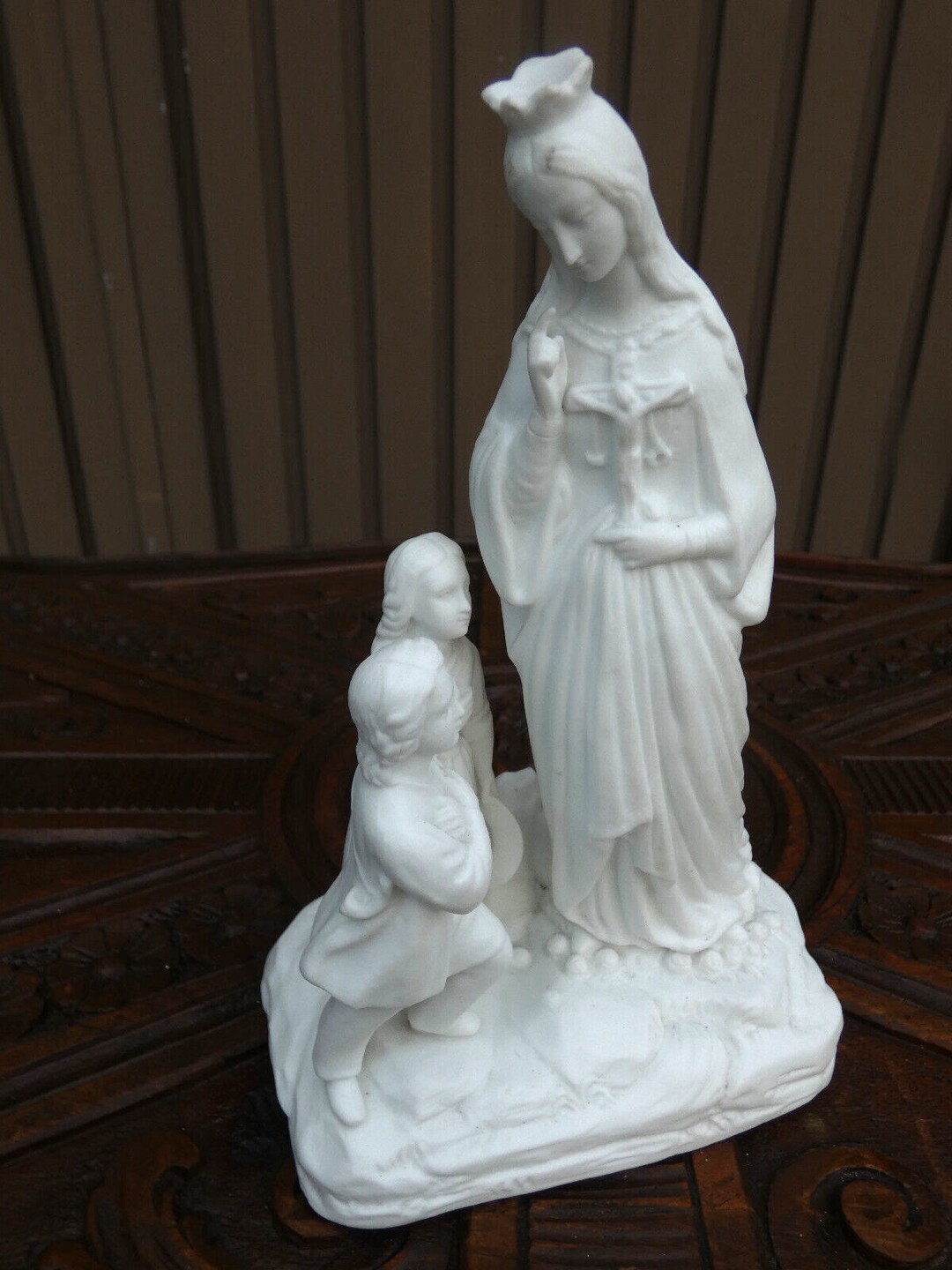 Antique French Bisque Porcelain Statue Notre Dame De La Salette ...
