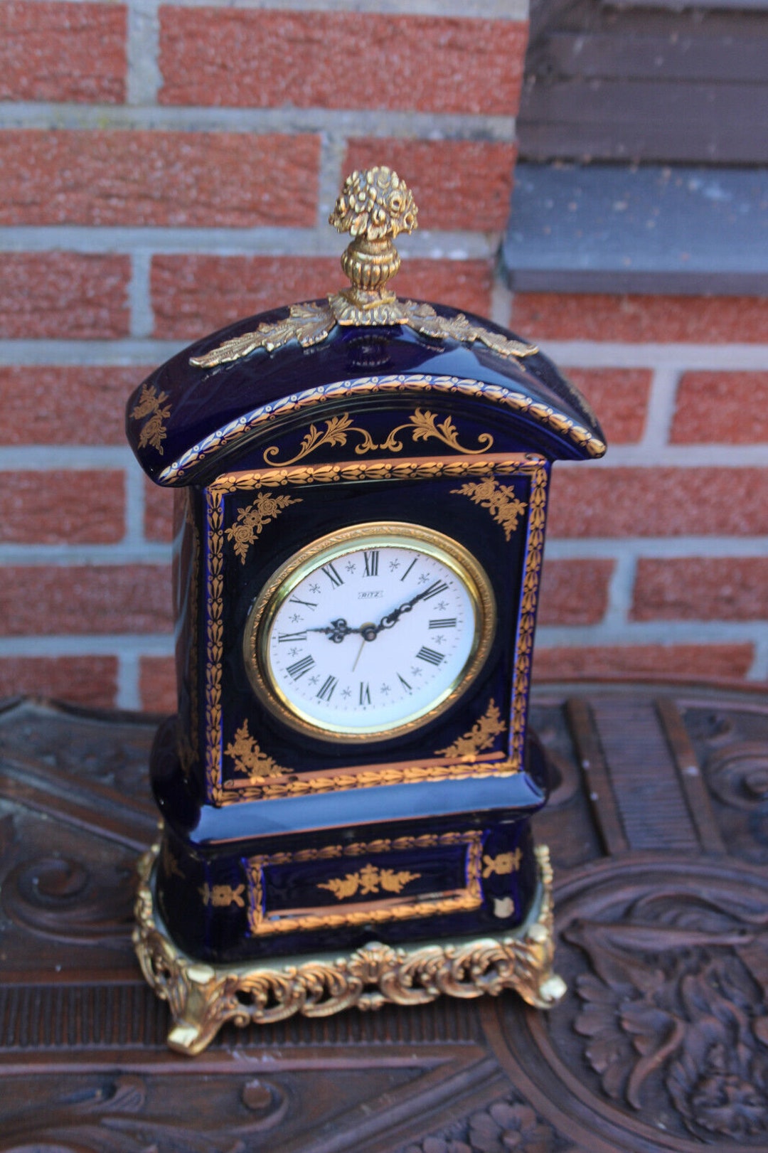 Vintage Cobalt Blue Limoges Decor Mantel Clock - Etsy UK