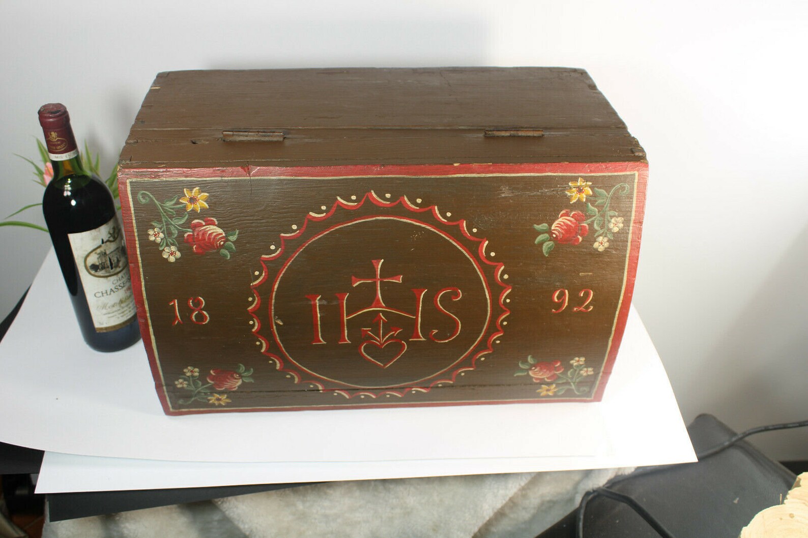 Rare Antique Artisan Religious Wood Carved Hand Paint Box - Etsy
