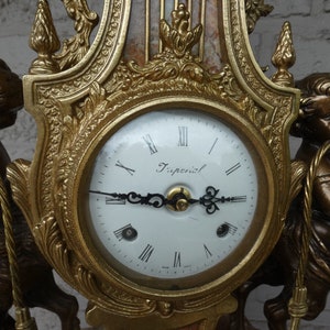 Italian Marble Bronze Faun Putti Figural Mantel Clock 1970 Rare - Etsy