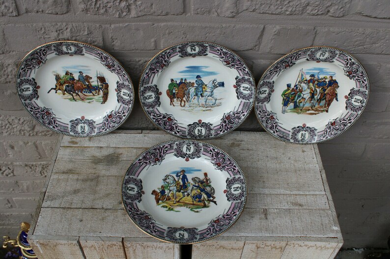 4 Napoleon Army Soldier Battle Scene Porcelain Boch Marked - Etsy