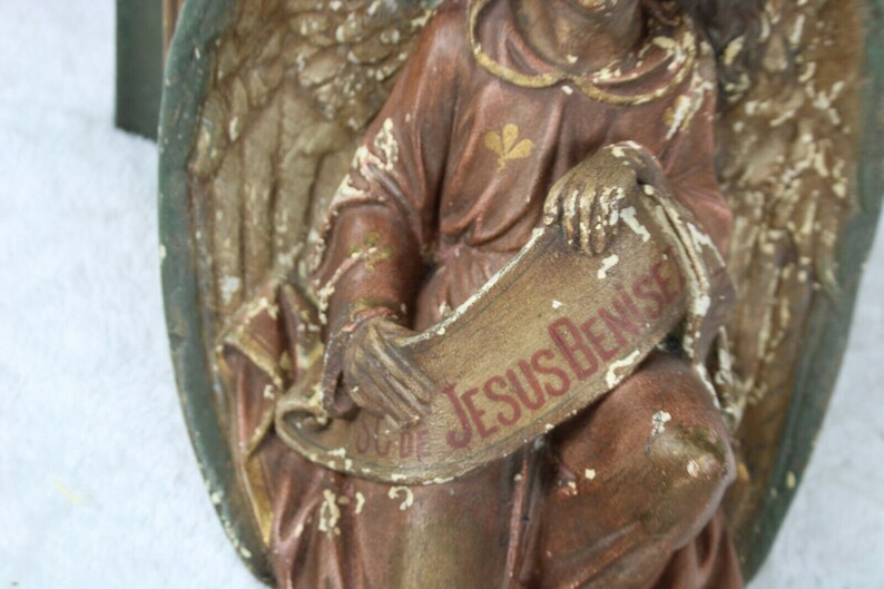 Antique Church Religious Chalkware Angel Wall Console | Etsy