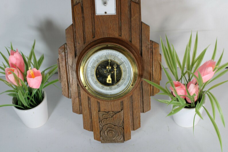Antique French Wood Carved Art Deco Birds Barometer - Etsy