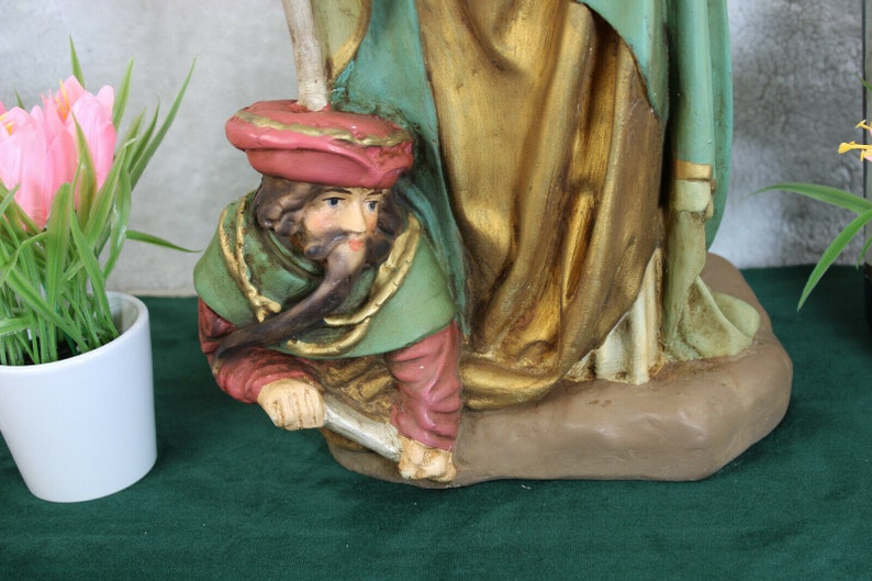 Antique Rare French Religious Church Chalkware Statue Saint - Etsy