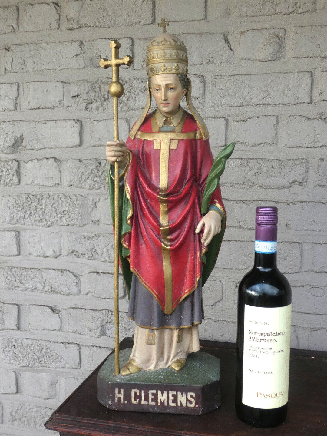 Antique French Rare Pope Clement Clemens Saint Statue Religious - Etsy
