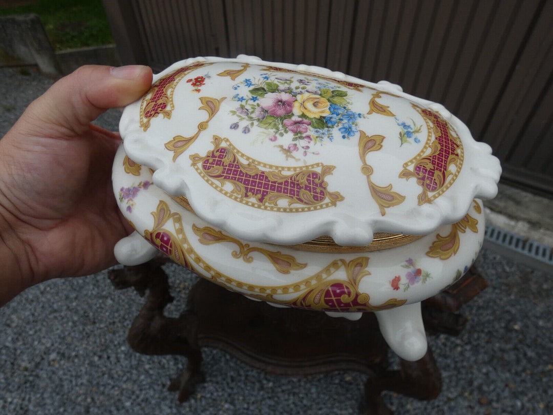 Vintage Alfa Porcelain Marked Bonbonniere Box Floral - Etsy