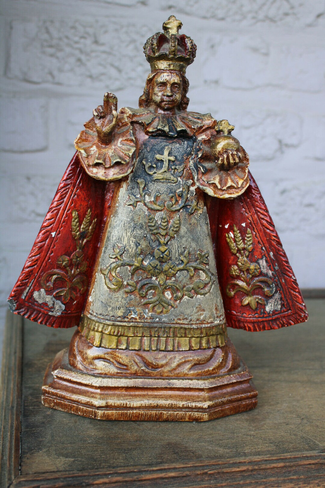 Antique French Jesus Prague Chalk Religious Statue - Etsy