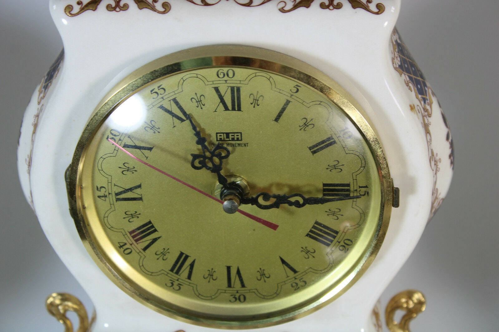 Vintage limoges porcelain mantel clock set vases marked | Etsy