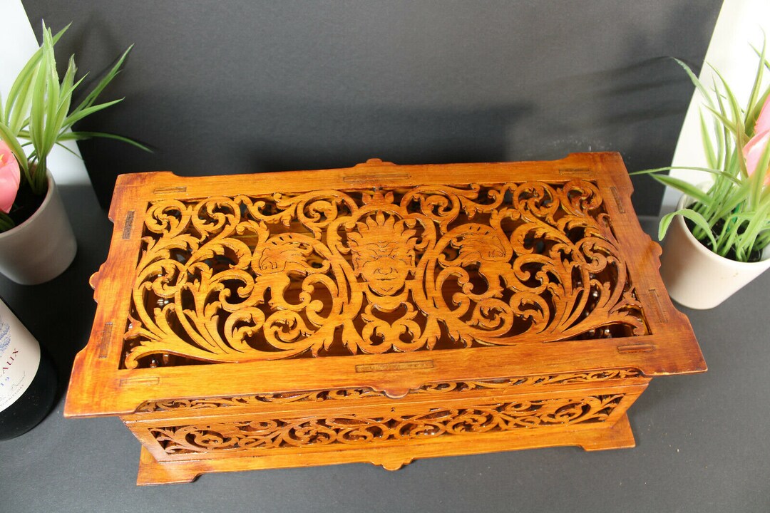 Vintage Wood Cigar Box Cut Box Devil Head - Etsy