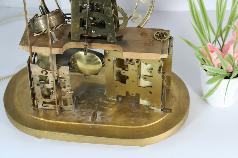 Steampunk Skeleton Vintage Table Clock Hand Made Under Globe - Etsy