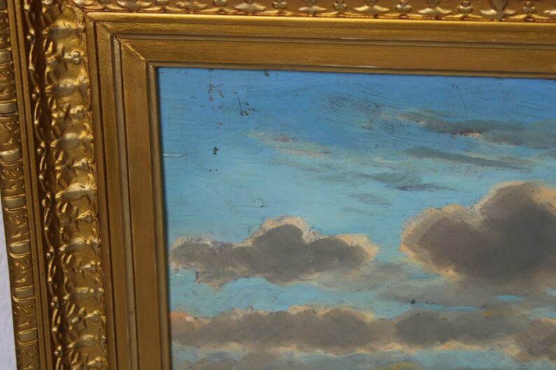 Antique Xix G Lambert Signed Oil Panel Painting Landscape - Etsy