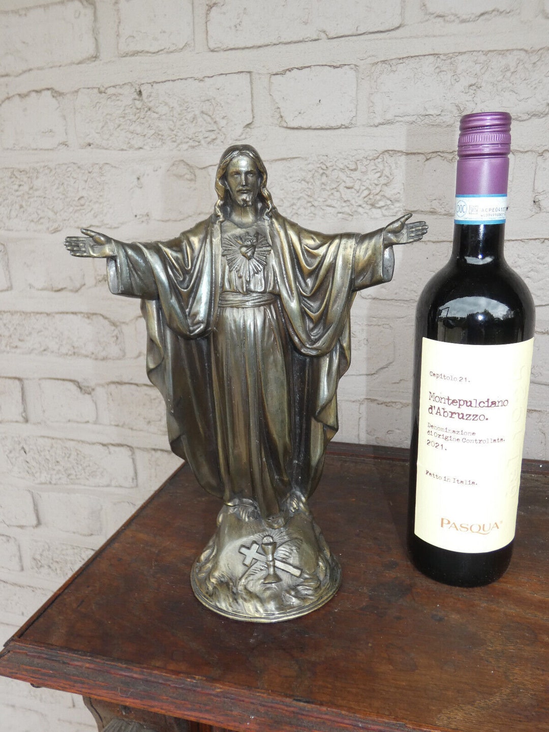 Vintage 1960 Zamac Metal Christ Jesus Statue Religious - Etsy