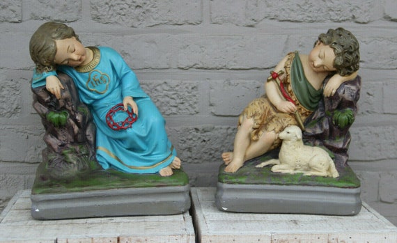 Antique chalkware religious chalkware statue young jesus Art ...
