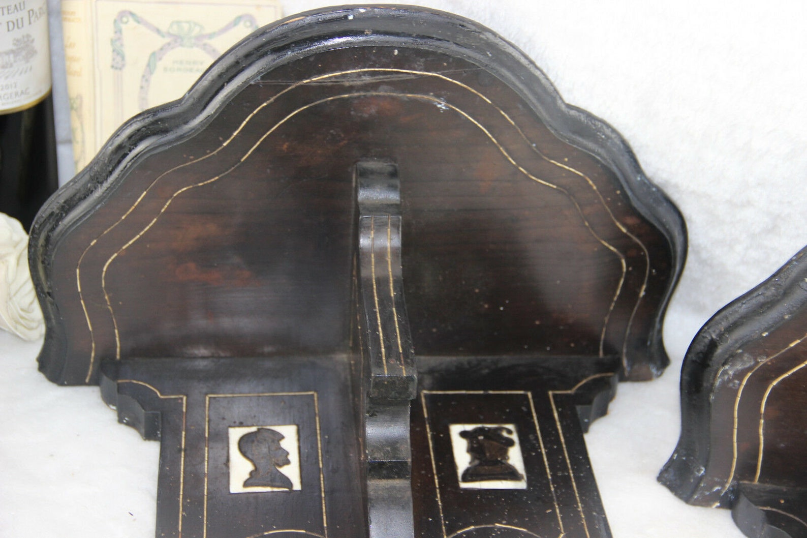 Rare Pair French Napoleon Iii Wood Carved Inlaid Figurines - Etsy