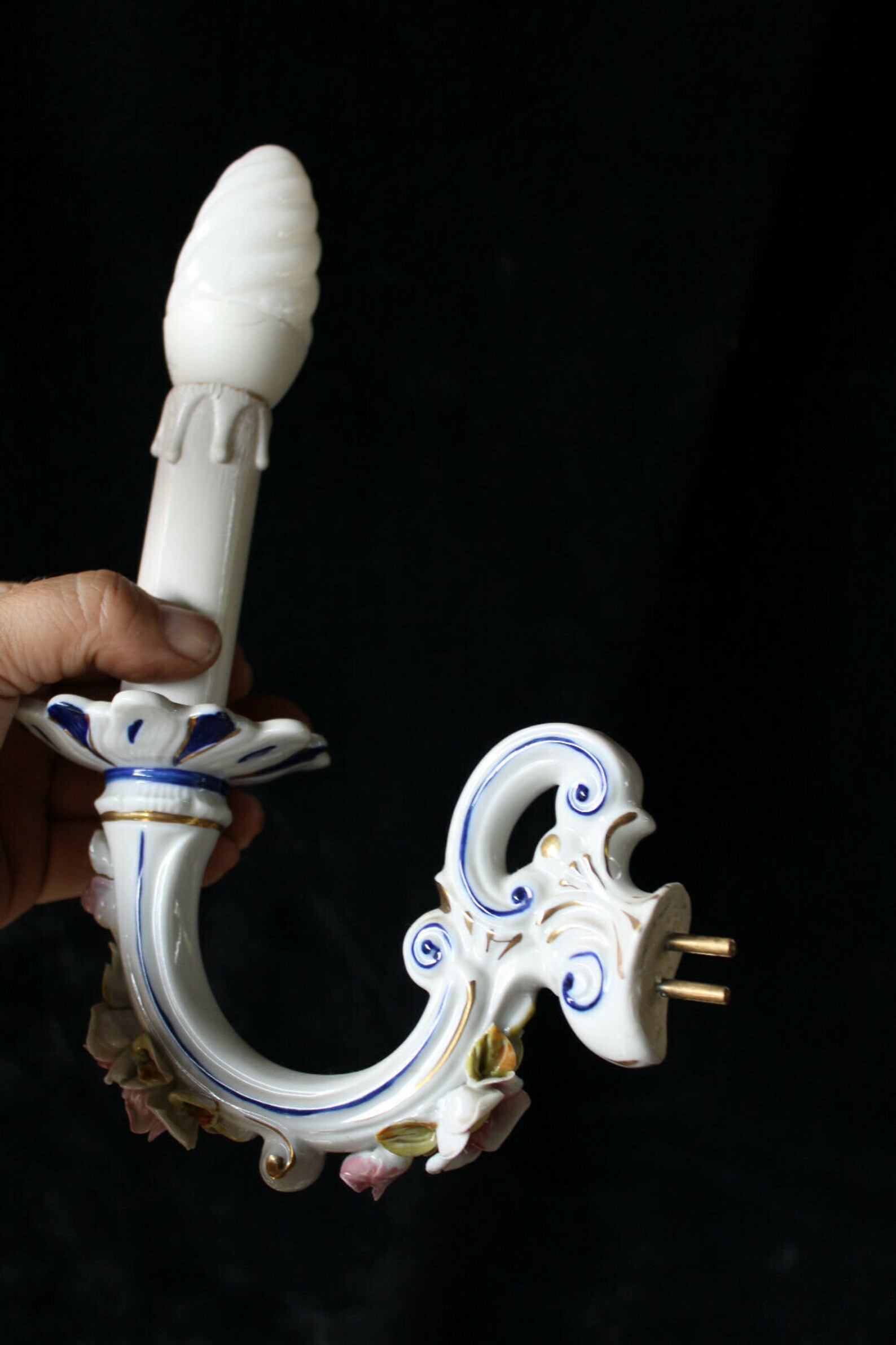 Capodimonte Italian Porcelain Marked 6 Arms Chandelier Floral - Etsy