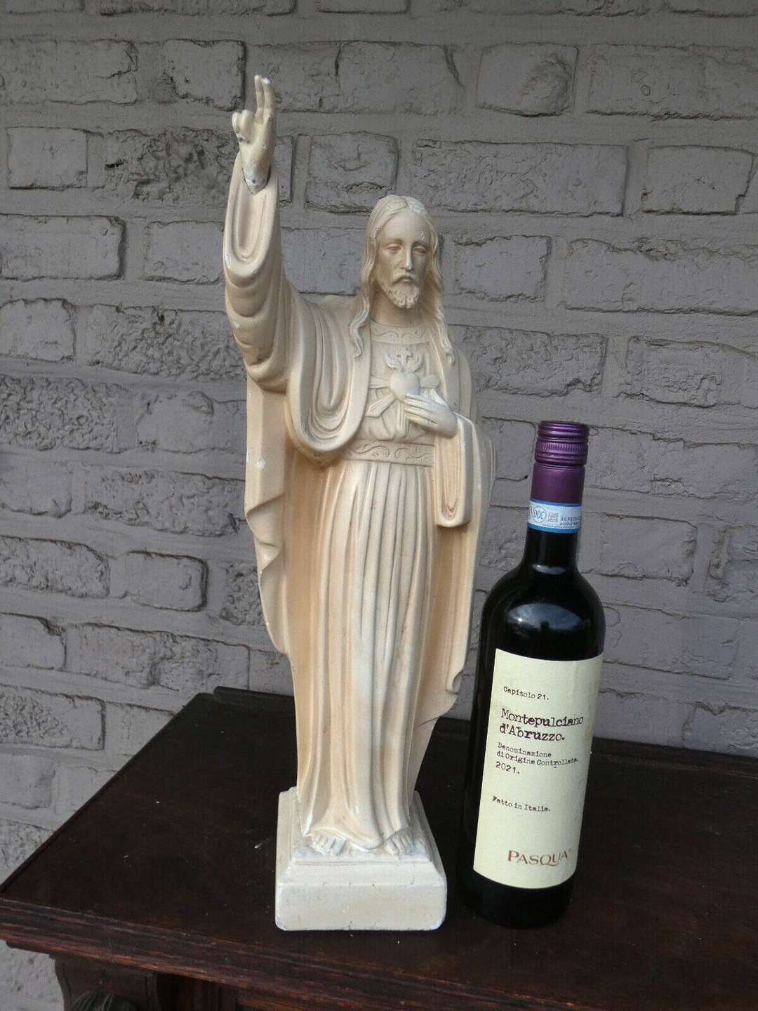 Antique Chalk Creme Colour Jesus Christ Statue Religious - Etsy