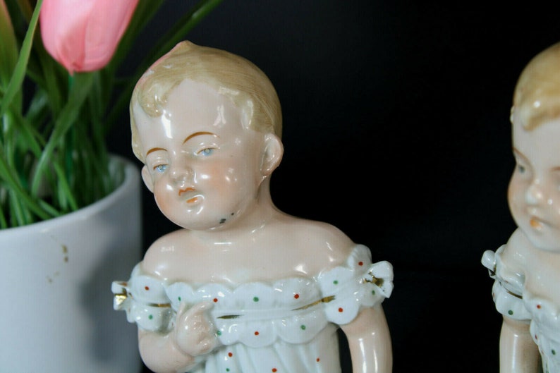 Pair German Porcelain Baby Children Figurine Statue Marked - Etsy