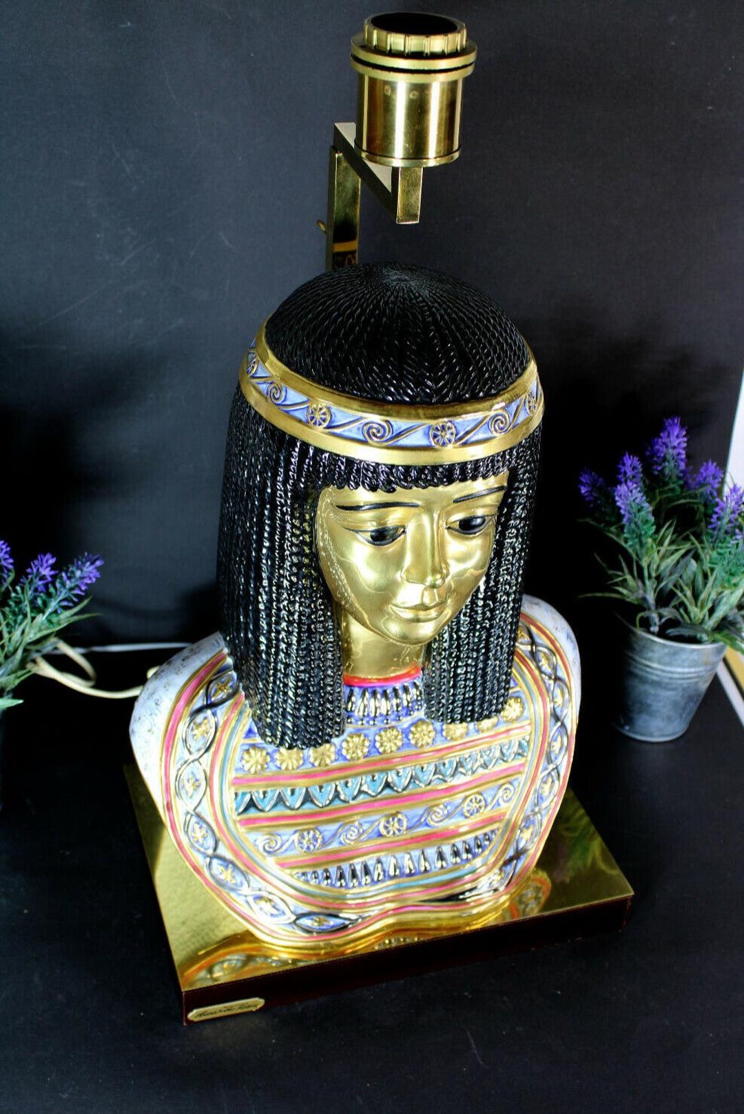 Hollywood Regency Edoardo Tasca Cleopatra Bust Porcelain Table Lamp ...