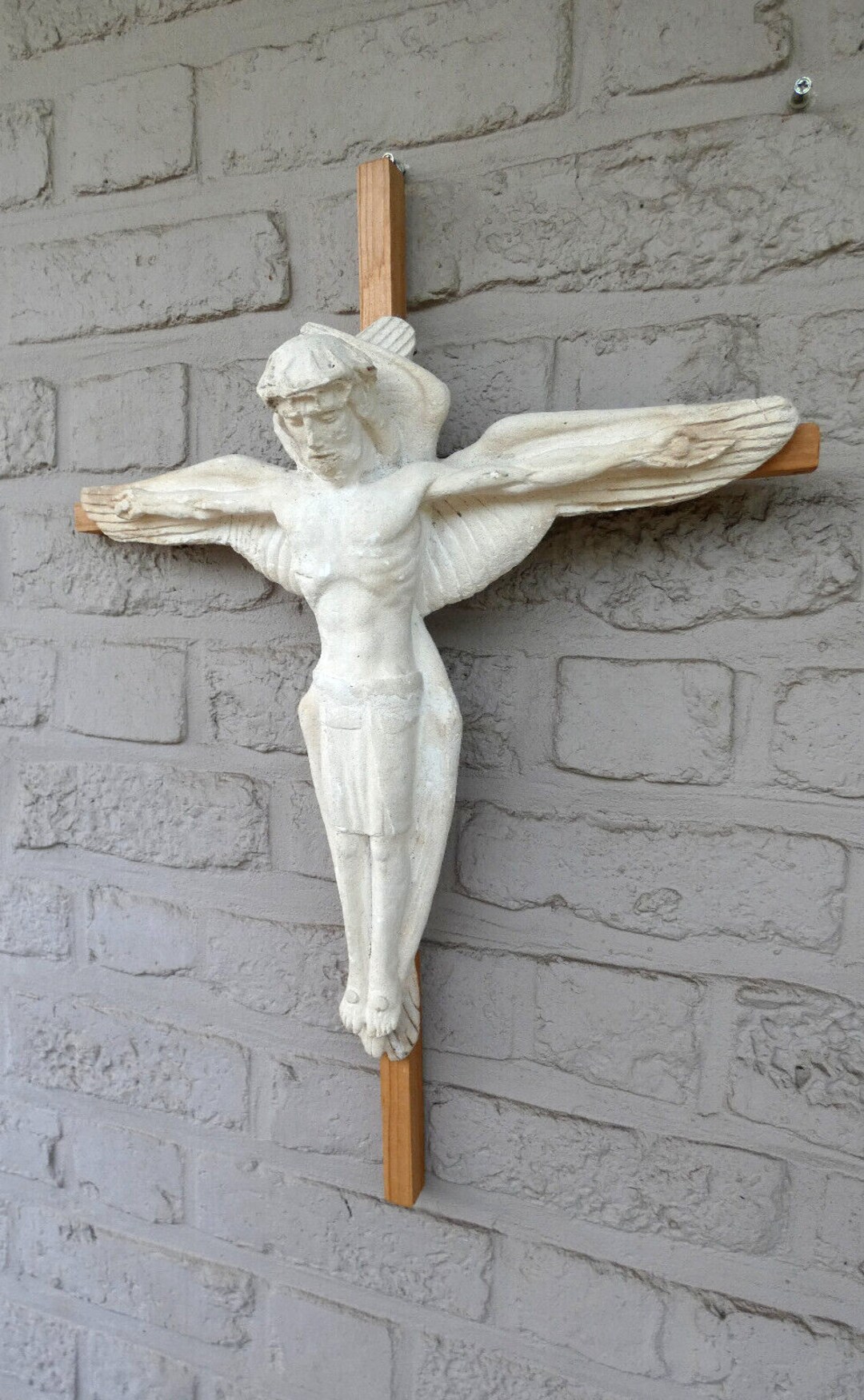Rare Antique Ceramic Jesus Winged as Angel Crucifix Wall Religious - Etsy