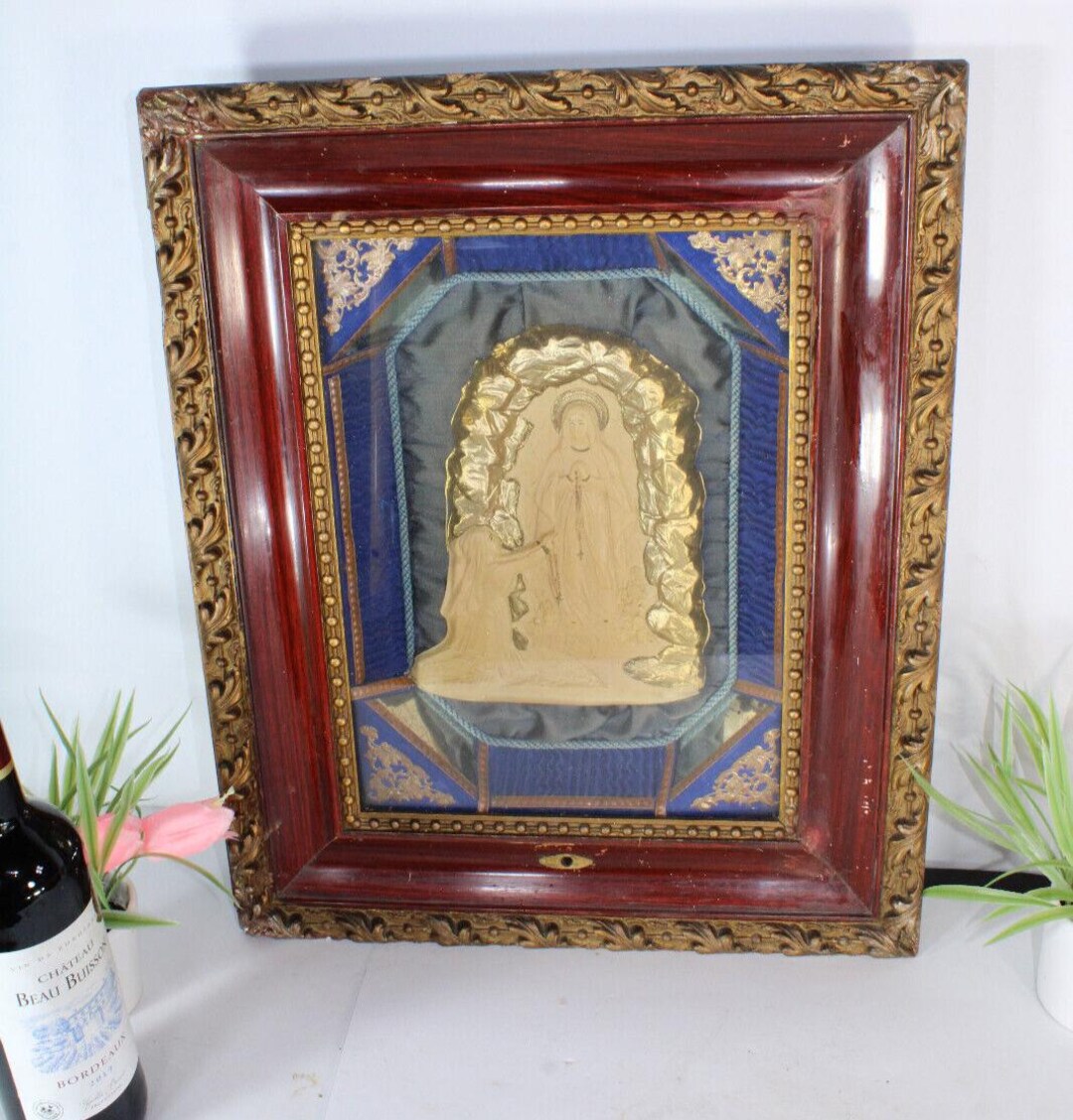 Antique Lourdes Bernadette Mary Religious Wall Panel Plaque - Etsy