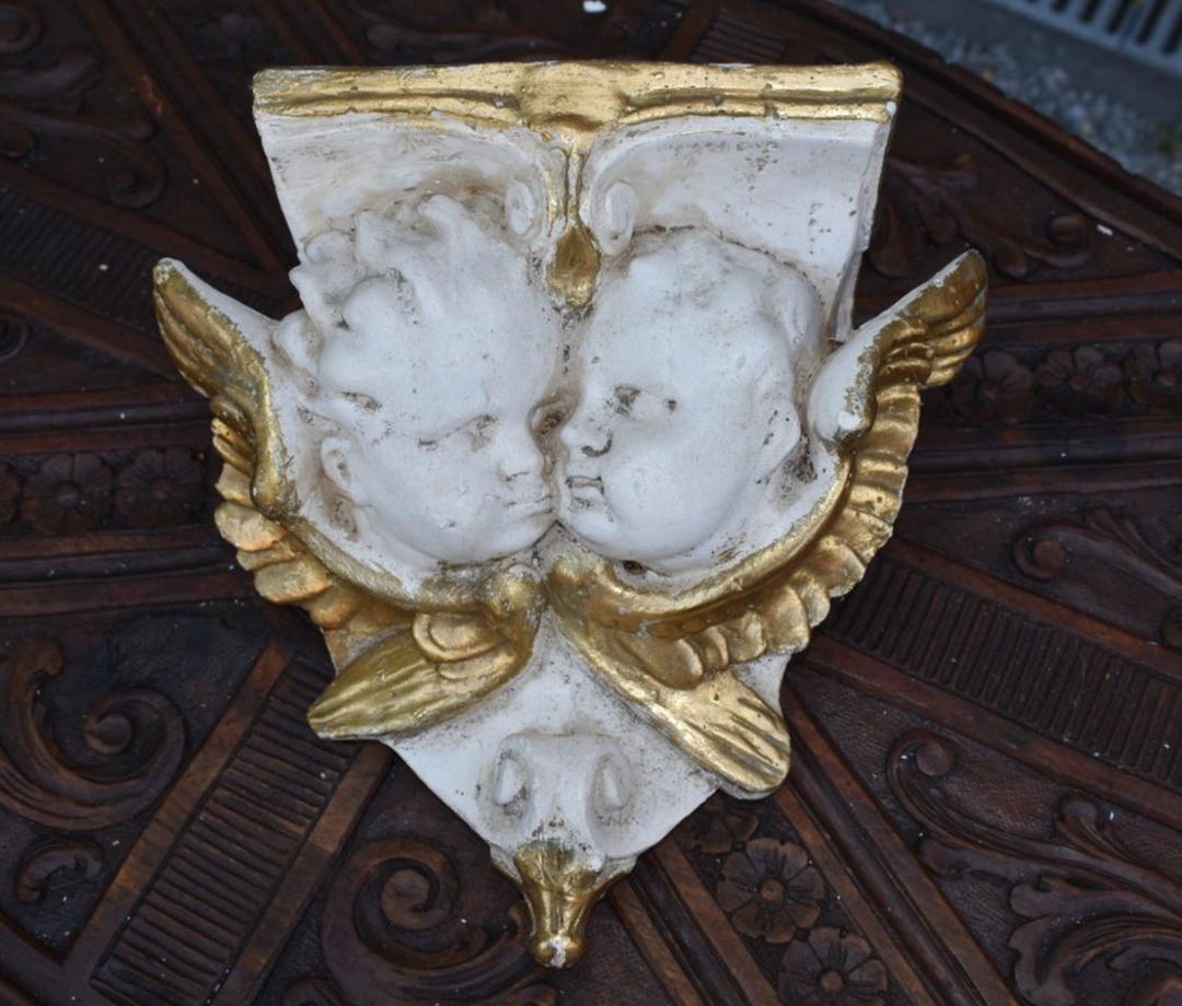 Antique Religious Wall Angels Chalk Console Church - Etsy