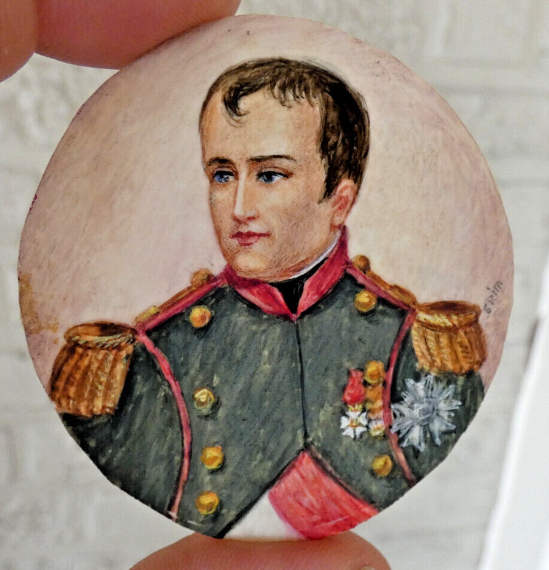 Antique 19thc Miniature Portrait Napoleon Hand Paint Napoleon 19thc - Etsy
