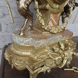 Italian Marble Bronze Faun Putti Figural Mantel Clock 1970 Rare - Etsy