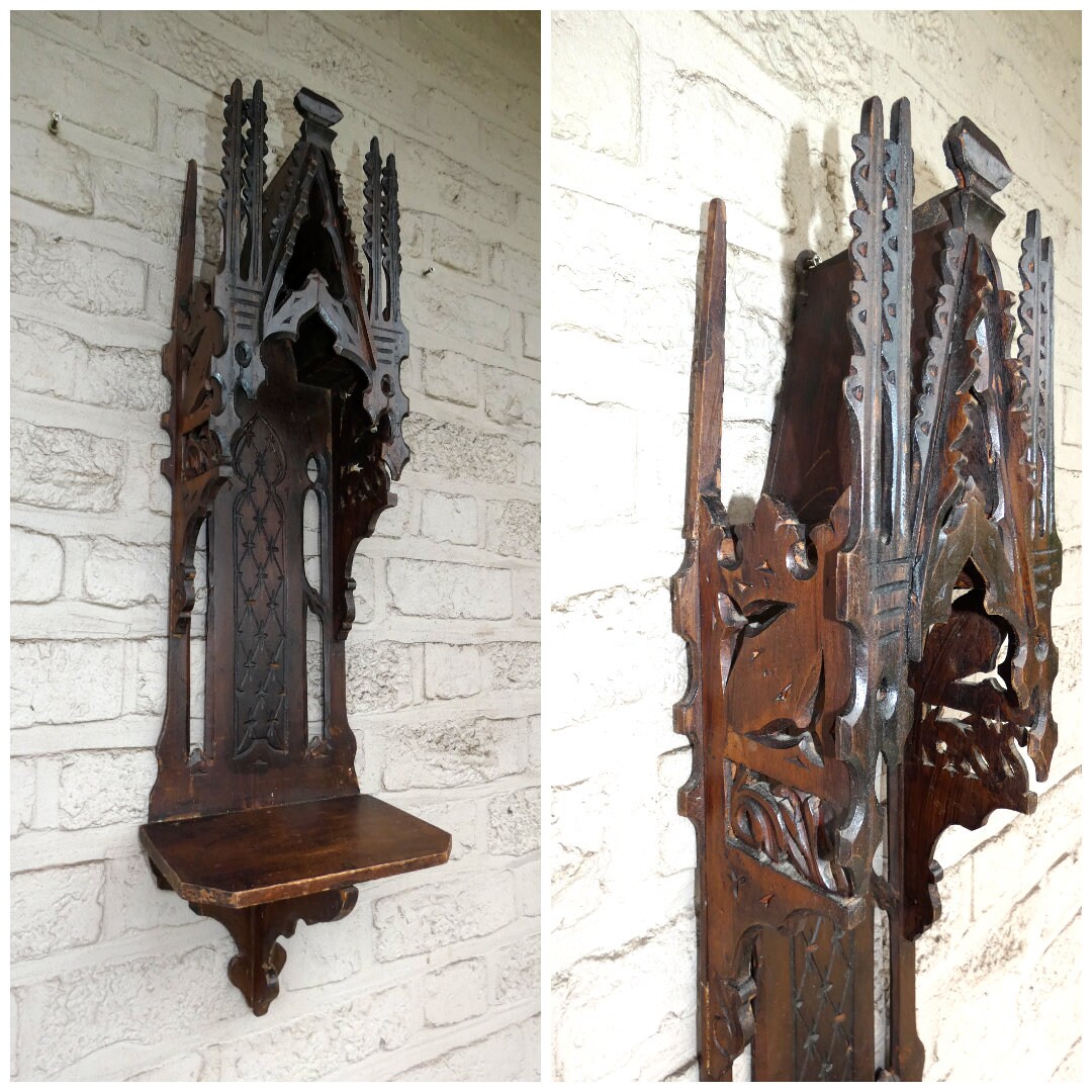 Antique L 28.7 Wood Carved Wall Chapel Niche for Saint Religious - Etsy