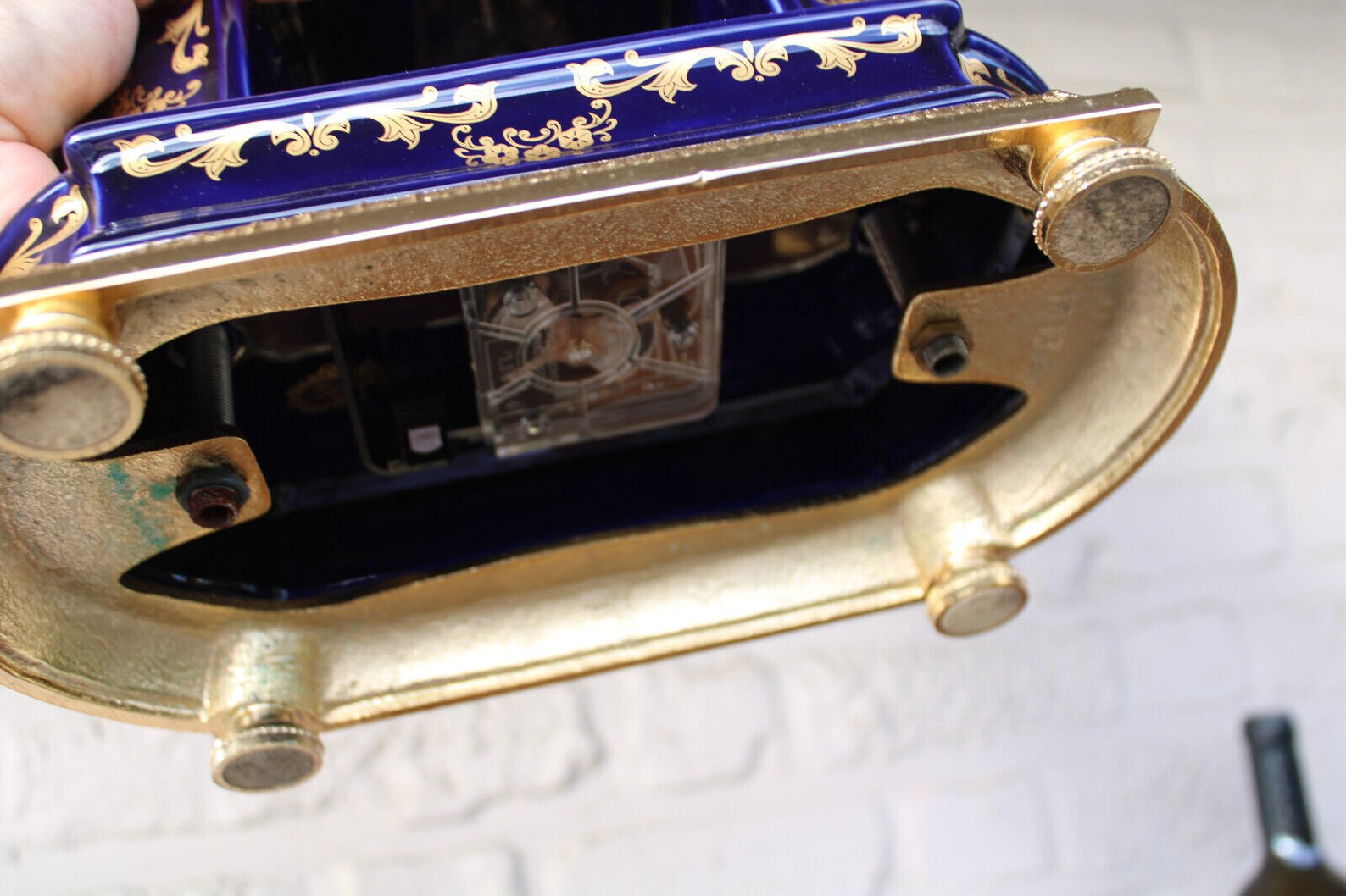 Vintage Cobalt Blue Limoges Decor Mantel Clock Victorian Scene - Etsy