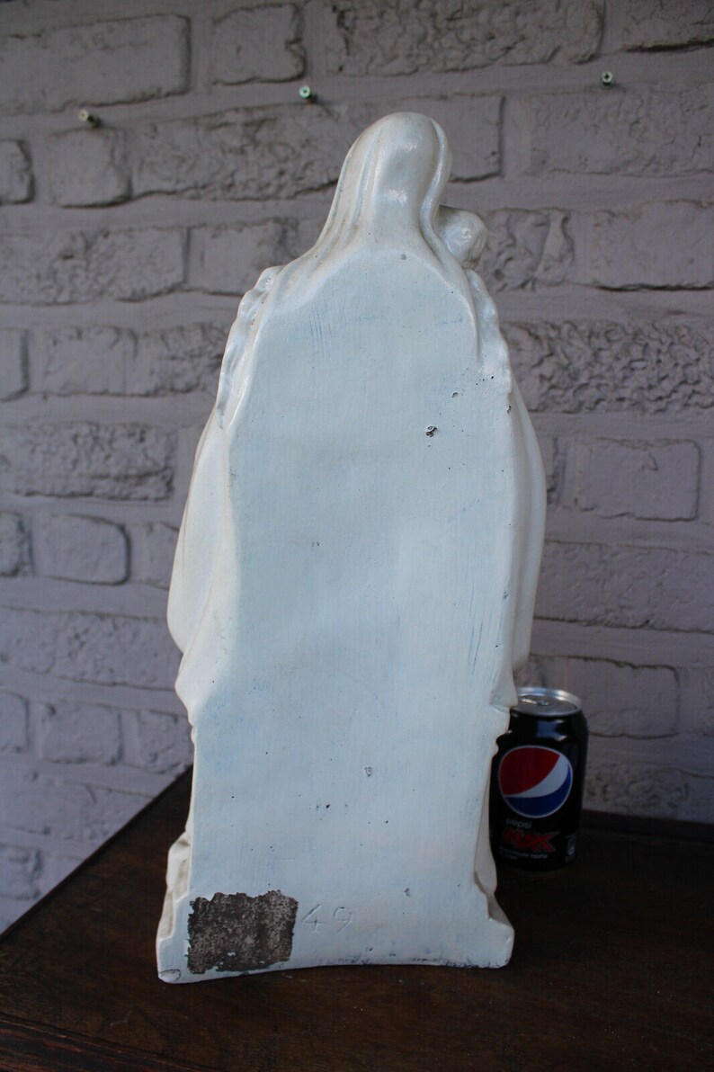 Antique French Ceramic Chalk Madonna Child Statue Sculpture - Etsy