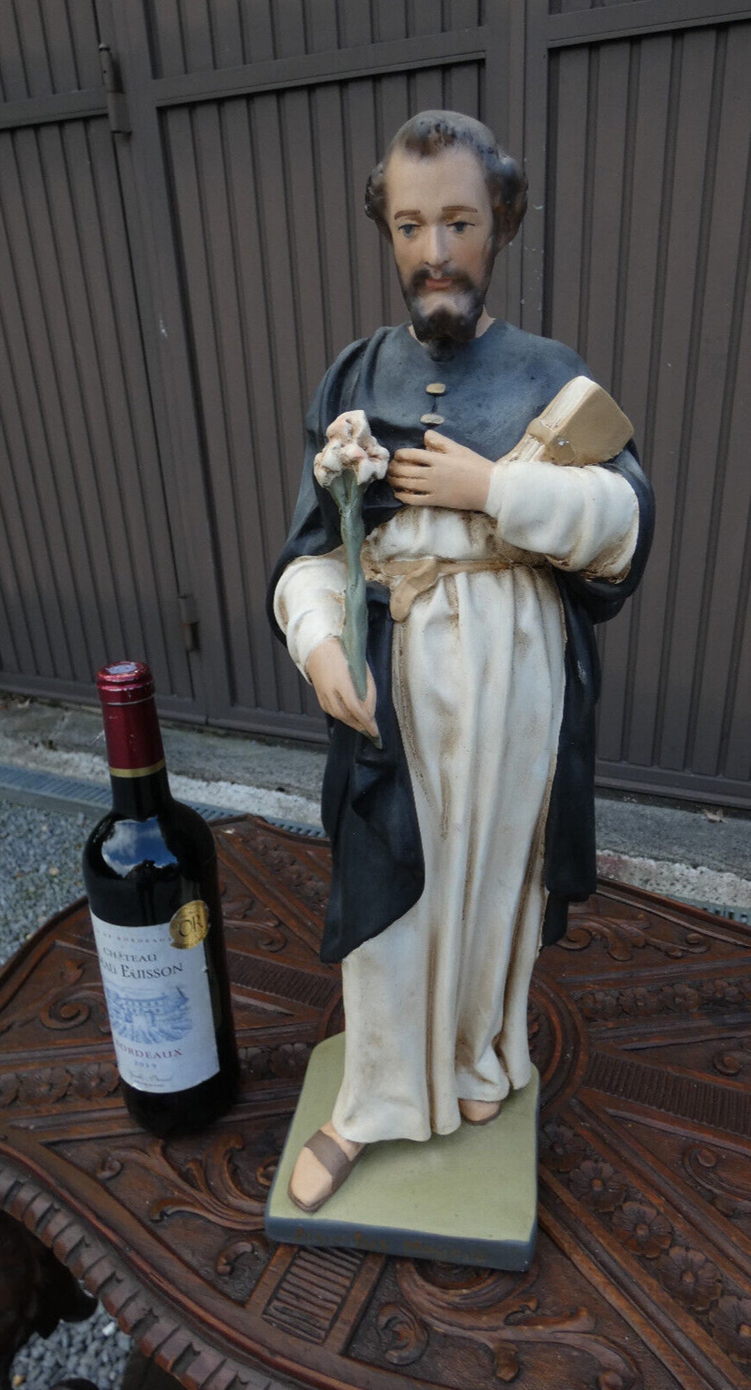 Antique Large French Chalk Statue of Saint Albertus Magnus Rare - Etsy