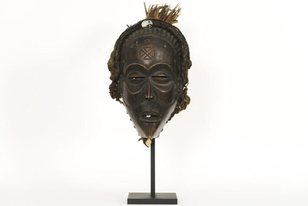 Chowke African Wood Carved Mask Circa 1940-1950 on Stand - Etsy