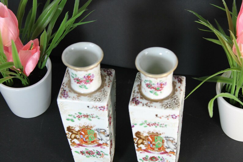 Antique Pair Edme Samson Porcelain Marked Small Vases - Etsy